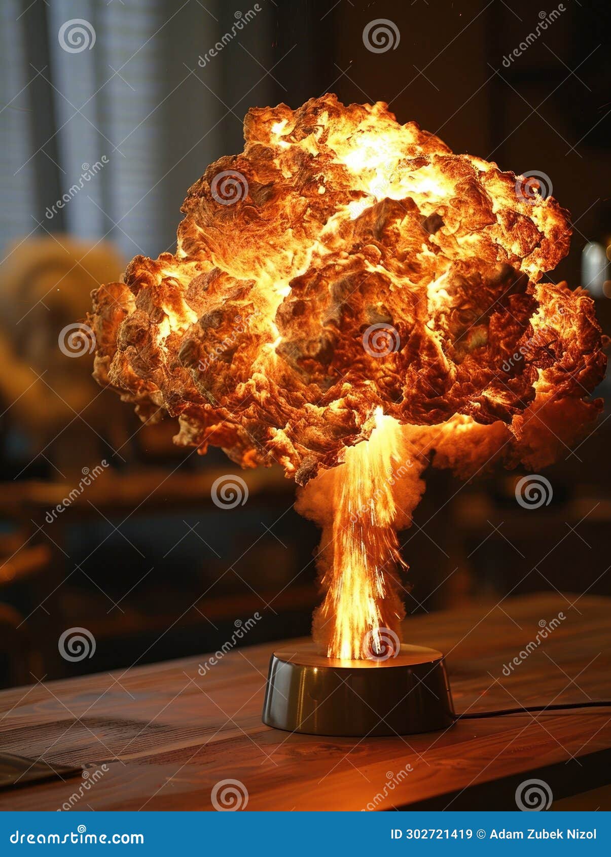 A Explosion of Fire on a Table Stock Illustration - Illustration of ...