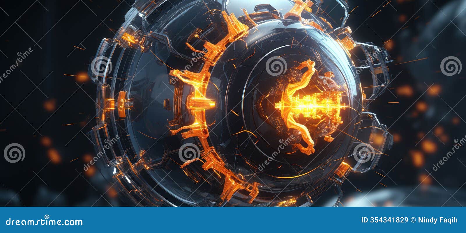 Explosion of Fireball Electrical Energy, Elemental Stock Illustration ...
