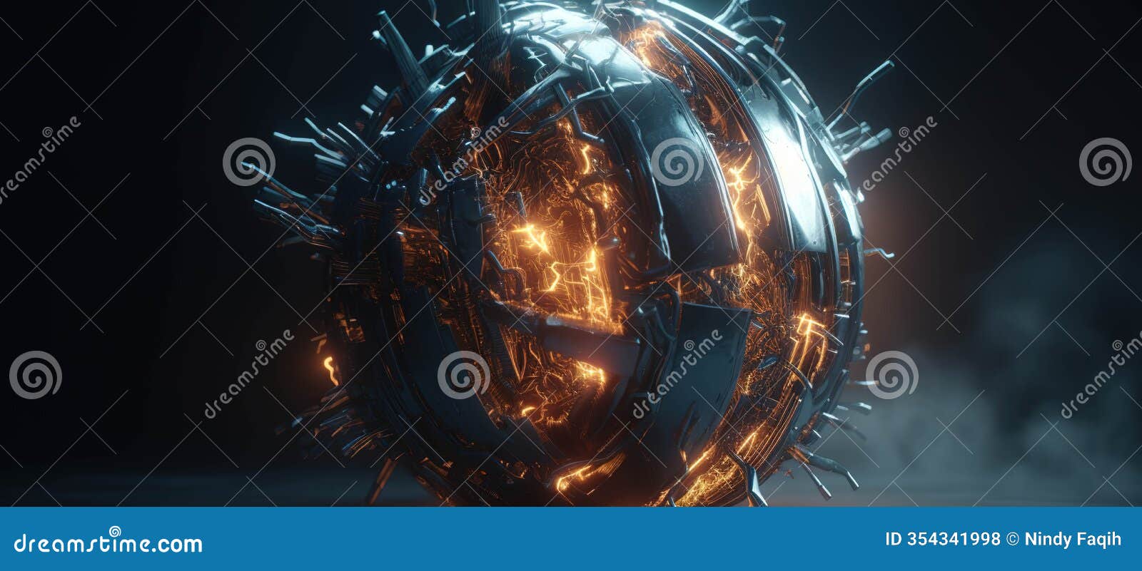 Explosion of Fireball Electrical Energy, Elemental Stock Illustration ...