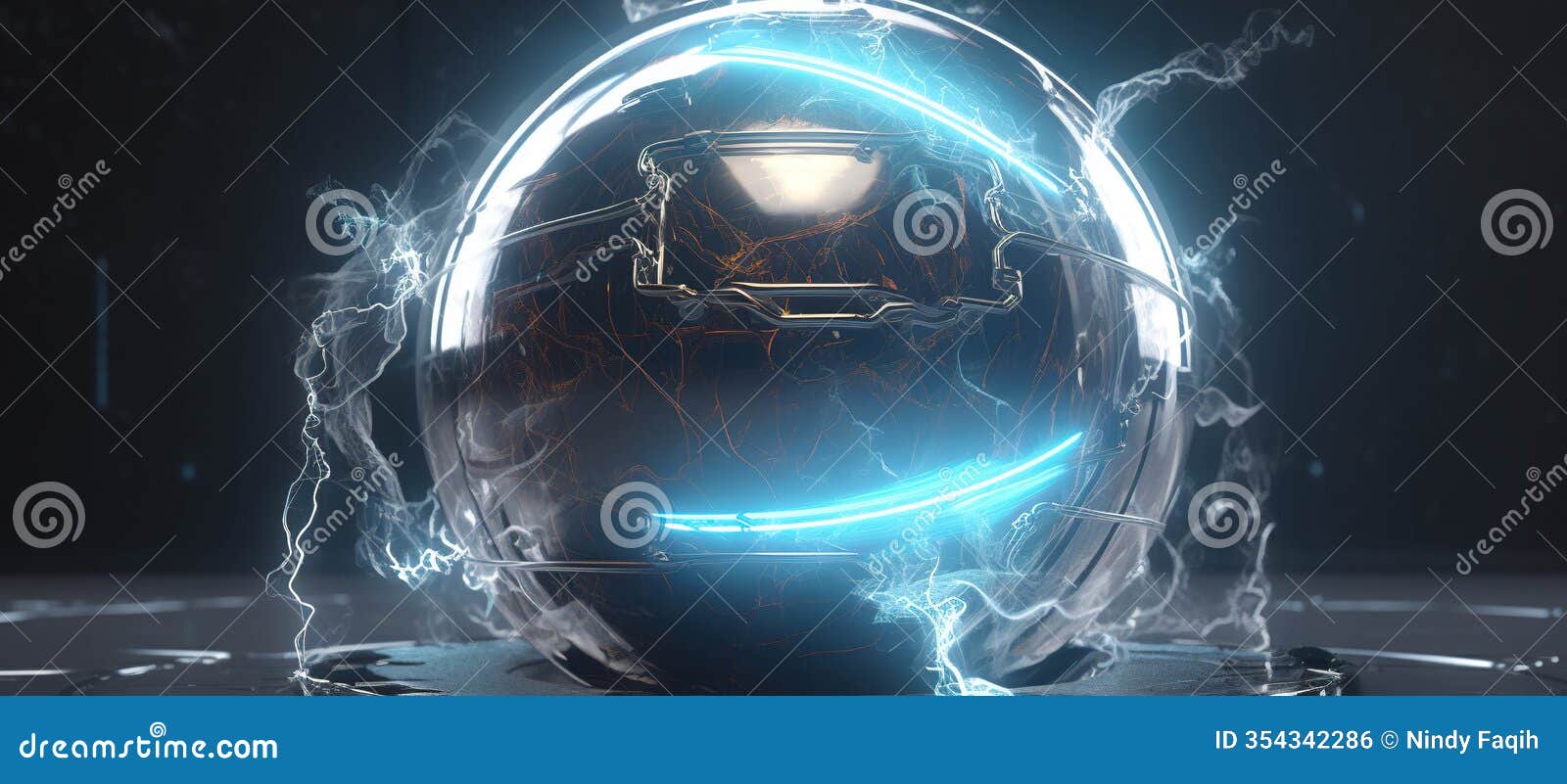 Explosion of Fireball Electrical Energy, Elemental Stock Illustration ...