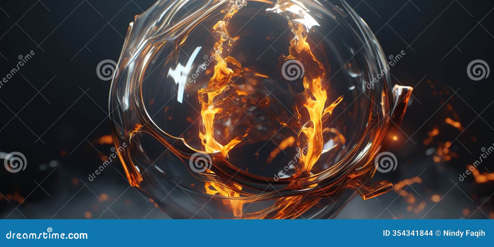 Explosion of Fireball Electrical Energy, Elemental Stock Illustration ...