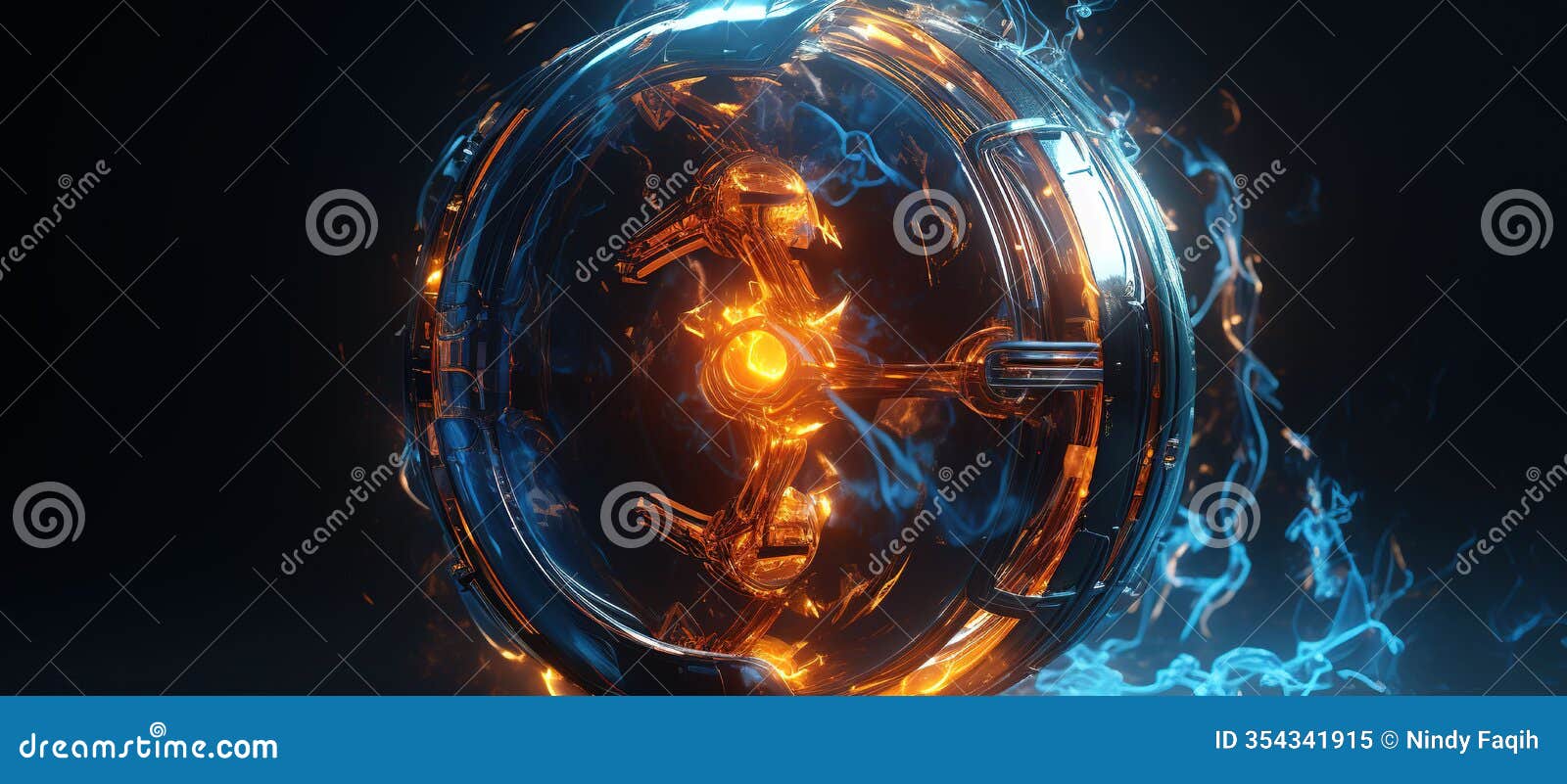 Explosion of Fireball Electrical Energy, Elemental Stock Illustration ...