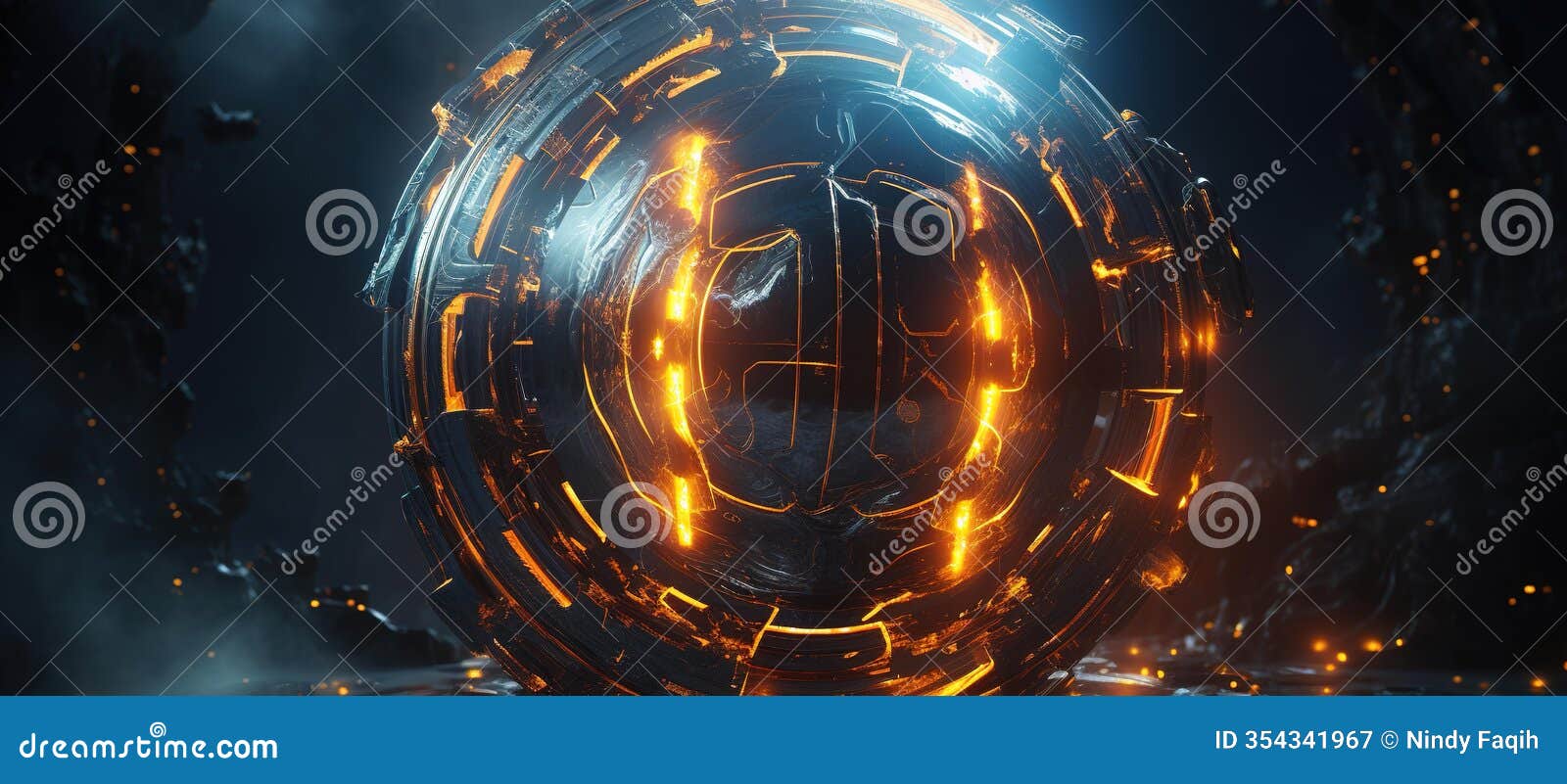 Explosion of Fireball Electrical Energy, Elemental Stock Illustration ...