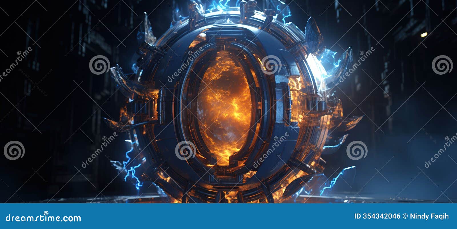 Explosion of Fireball Electrical Energy, Elemental Stock Illustration ...