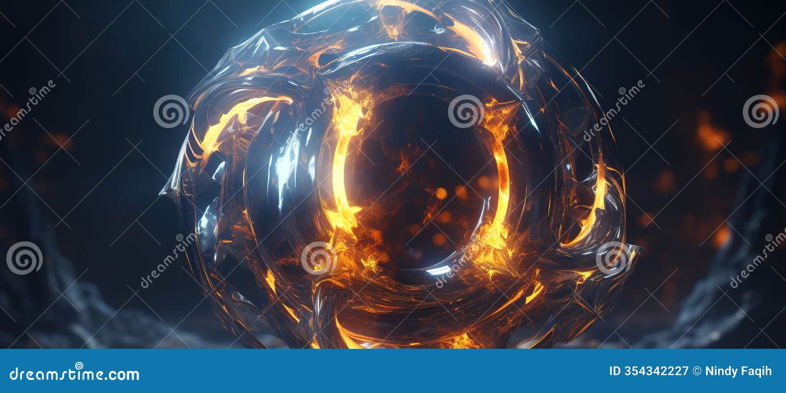 Explosion of Fireball Electrical Energy, Elemental Stock Illustration ...