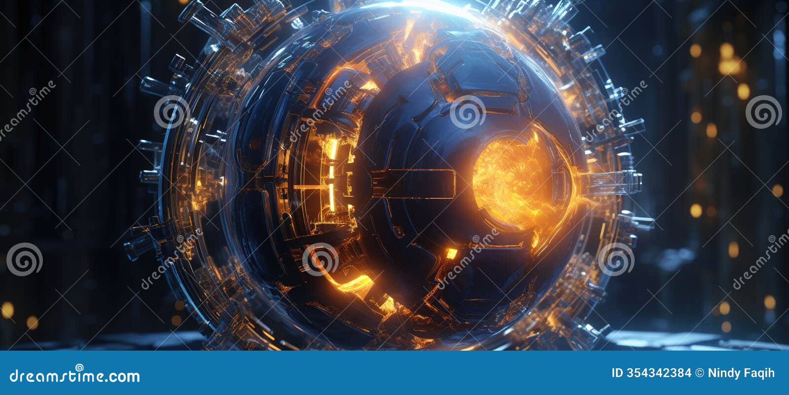 Explosion of Fireball Electrical Energy, Elemental Stock Illustration ...