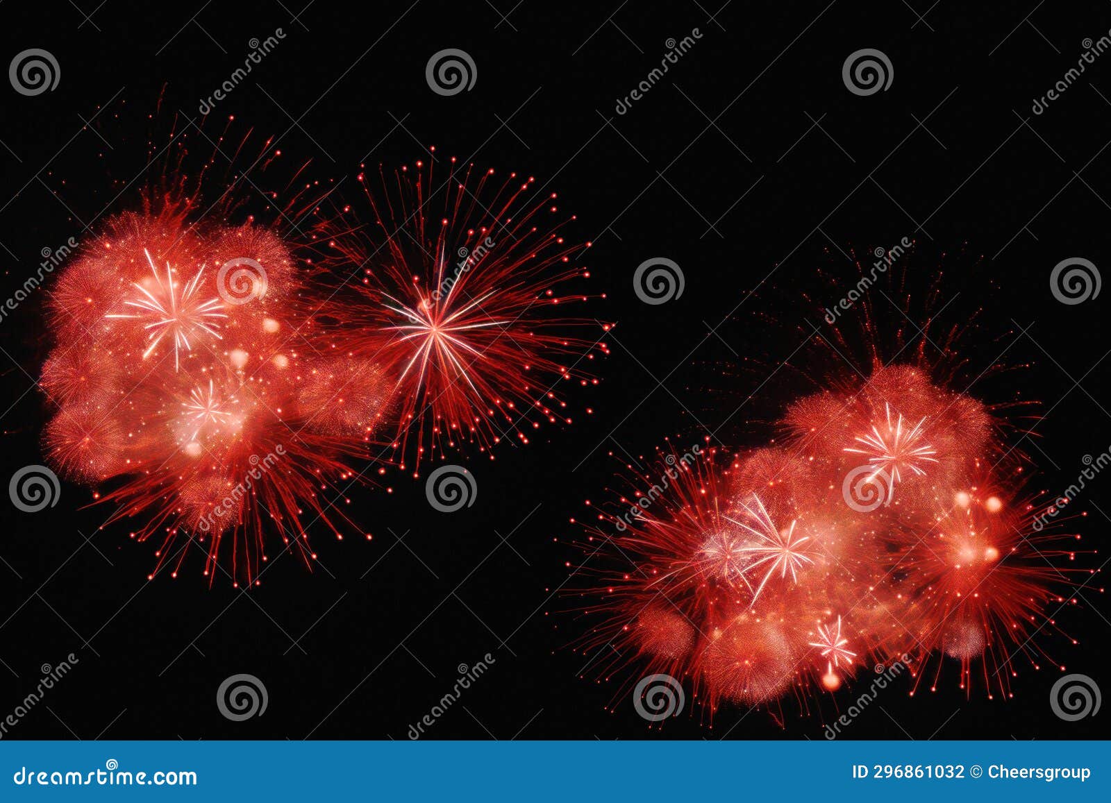 An Explosion of Fireworks with a Black Background with Free Space for ...