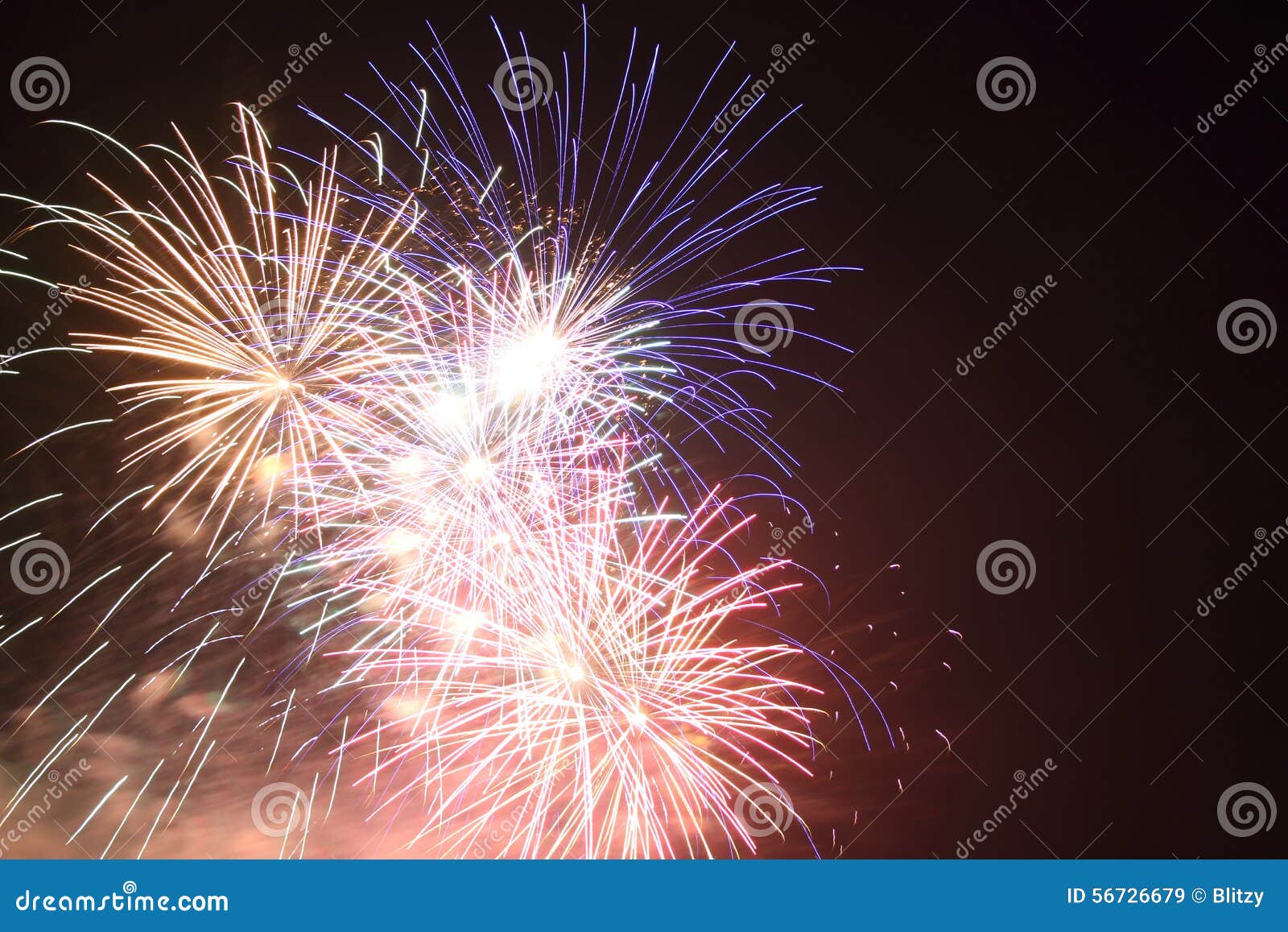 An explosion of fireworks stock image. Image of night - 56726679
