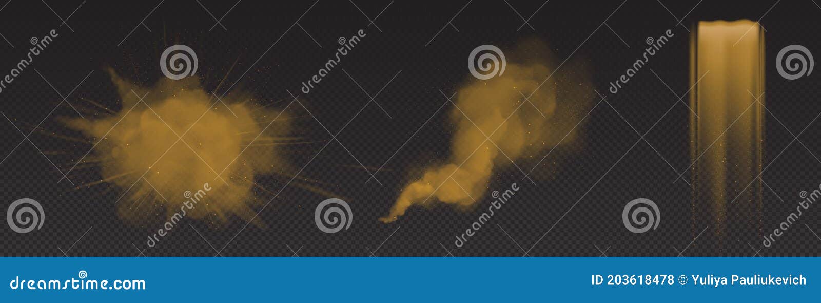 Explosion and Flow of Brown Dust, Falling Sand Stock Vector ...
