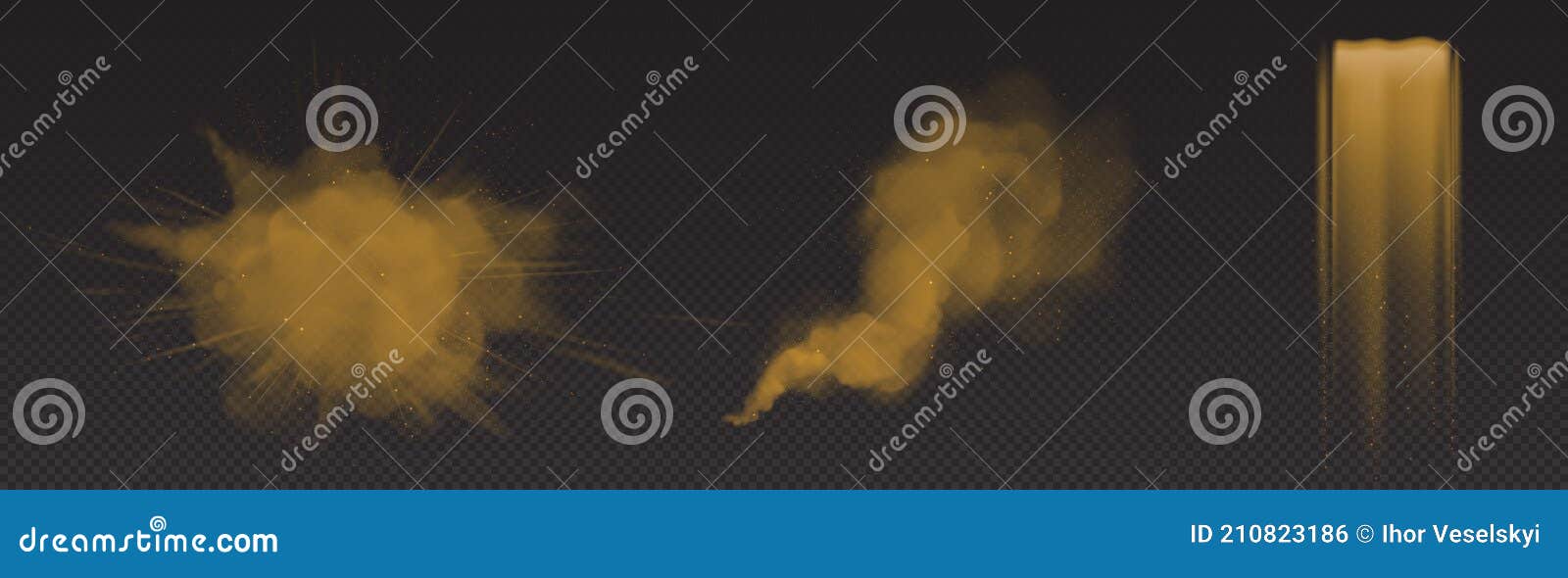 Explosion and Flow of Brown Dust, Falling Sand Stock Vector ...