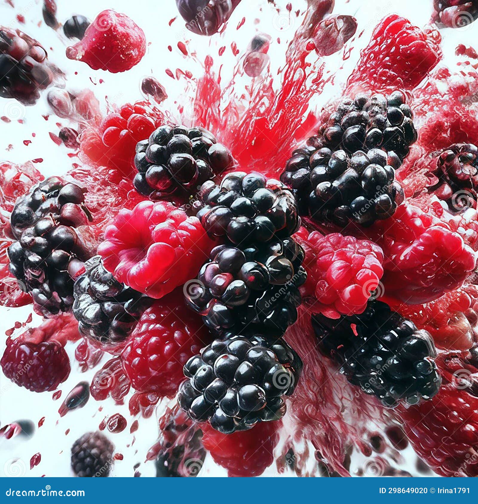 Explosion with Flying Different Berries Stock Illustration ...