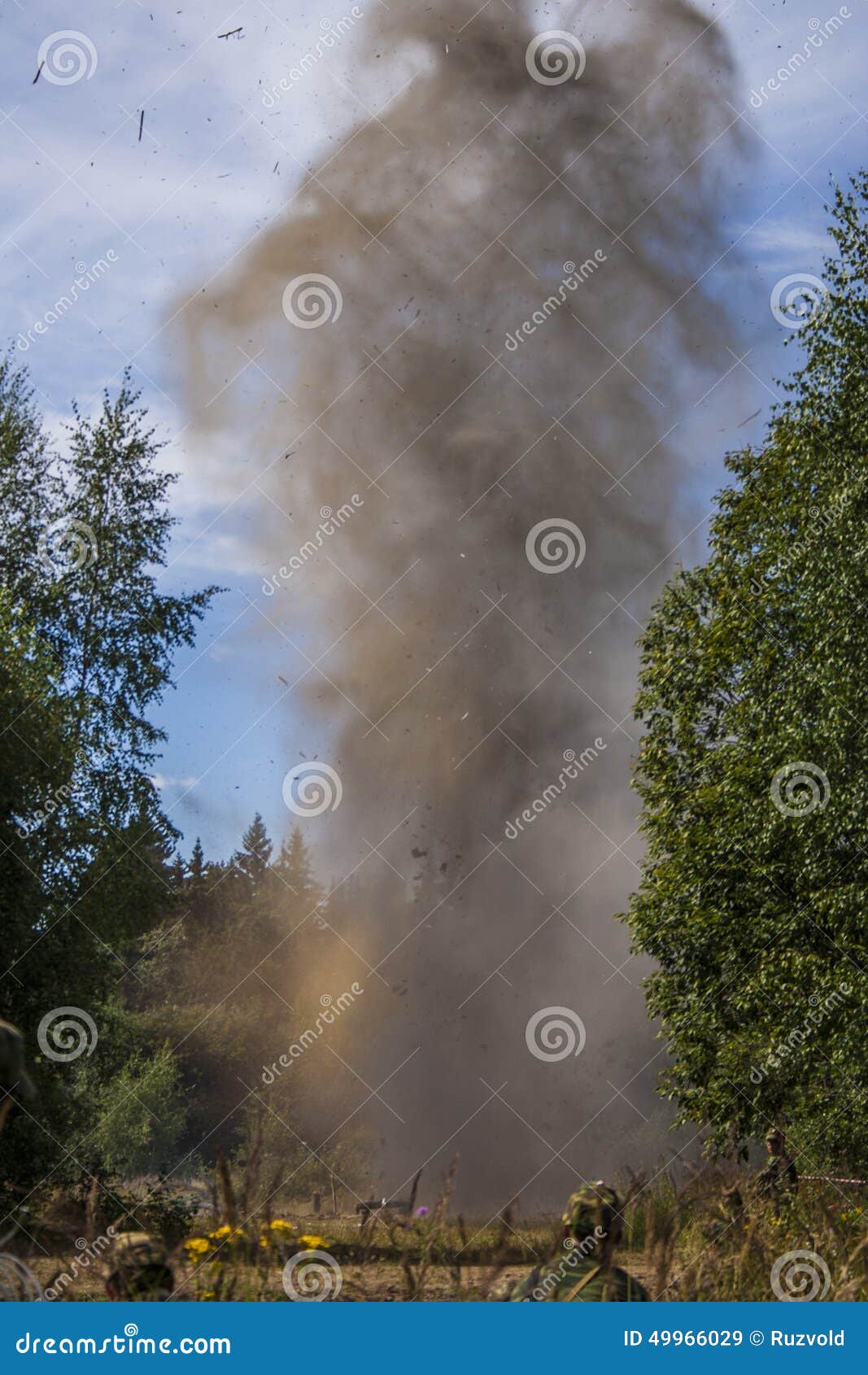 Explosion in forest stock image. Image of explosive, dust - 49966029