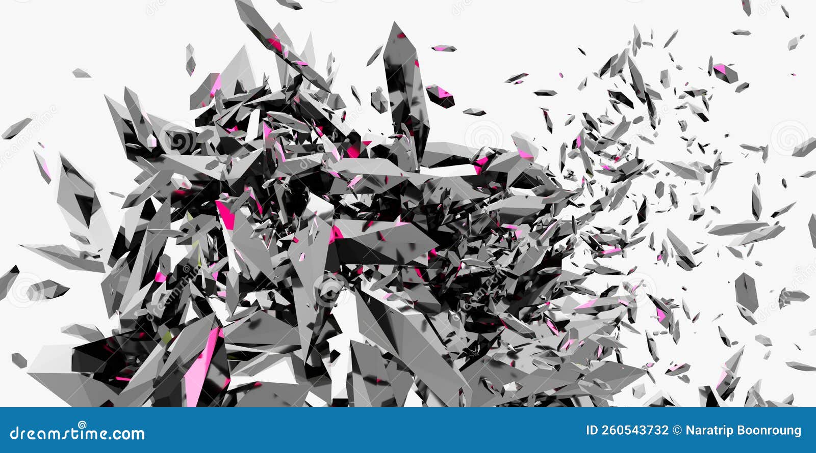 Explosion Fragments Debris Dust Elements Broken Glass Scattered ...