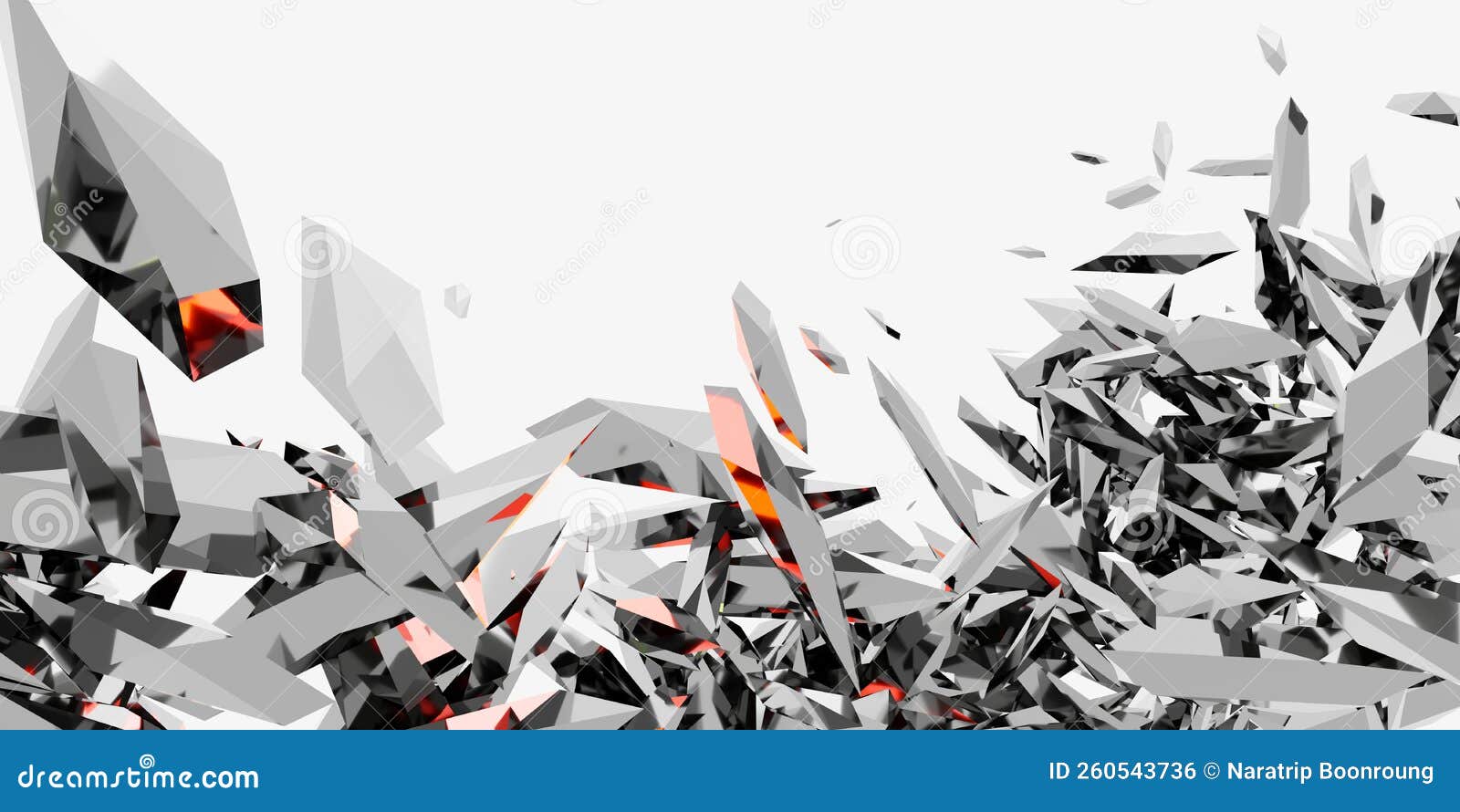 Explosion Fragments Debris Dust Elements Broken Glass Scattered ...