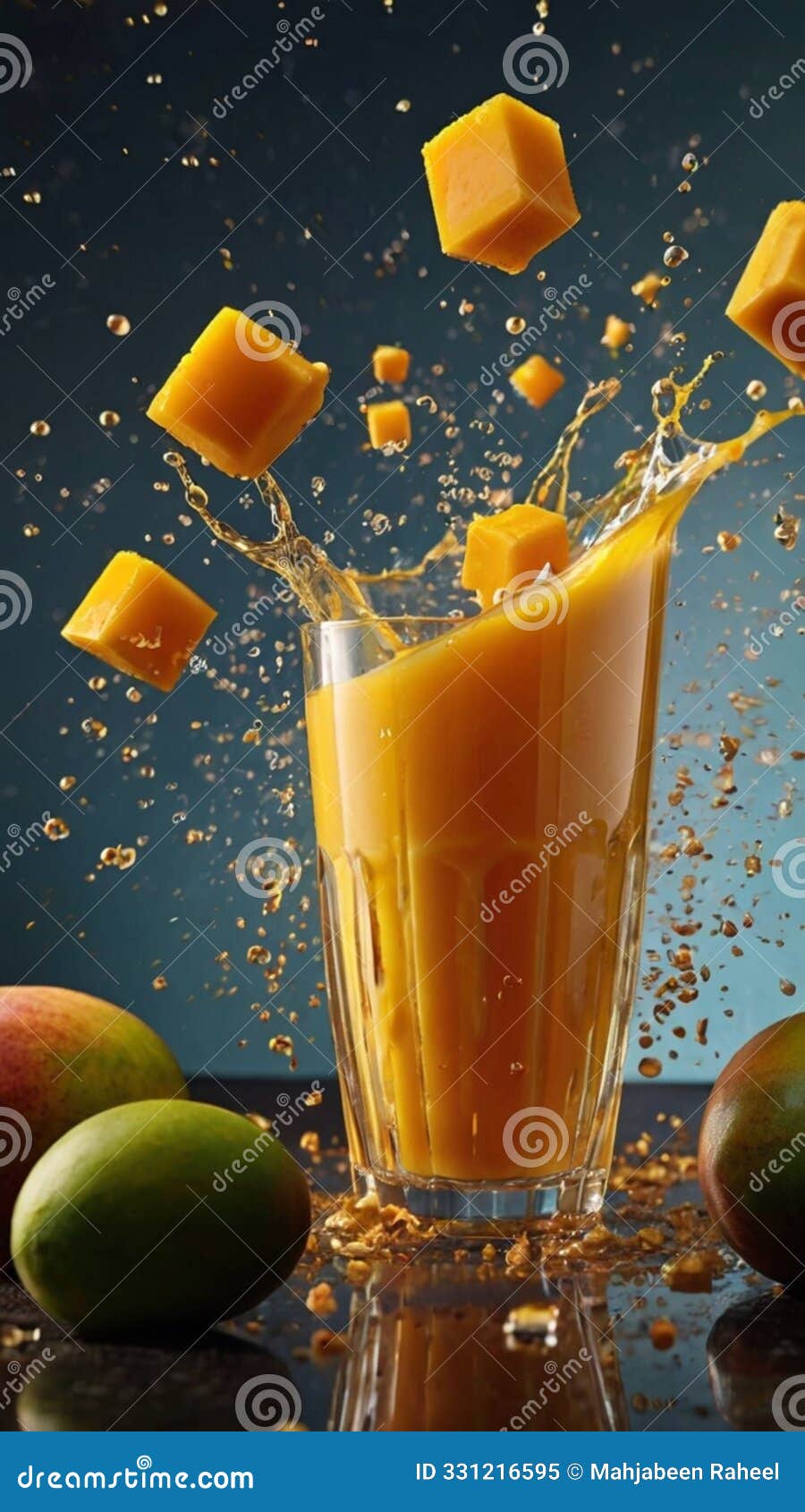 Fresh mango juice stock illustration. Illustration of plant - 331216595