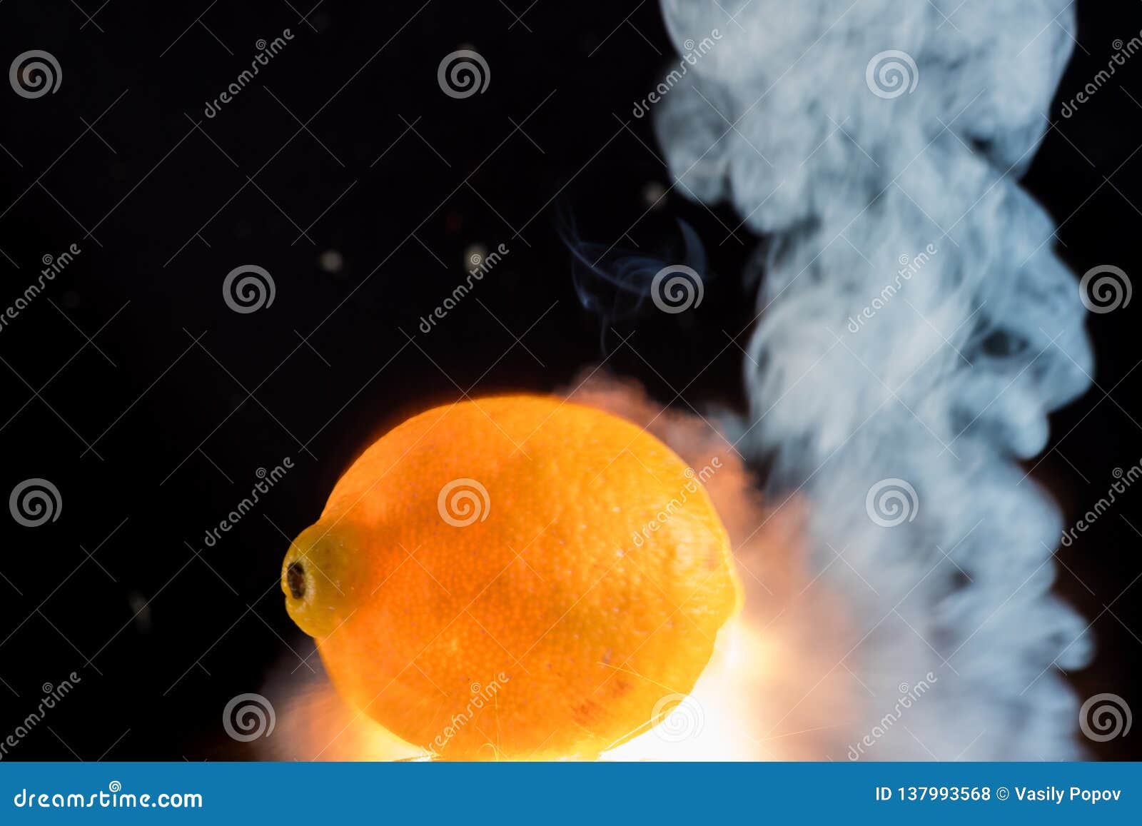 The Explosion of Fruit, Flash and Smoke, Apple, Lemon, Orange Stock ...