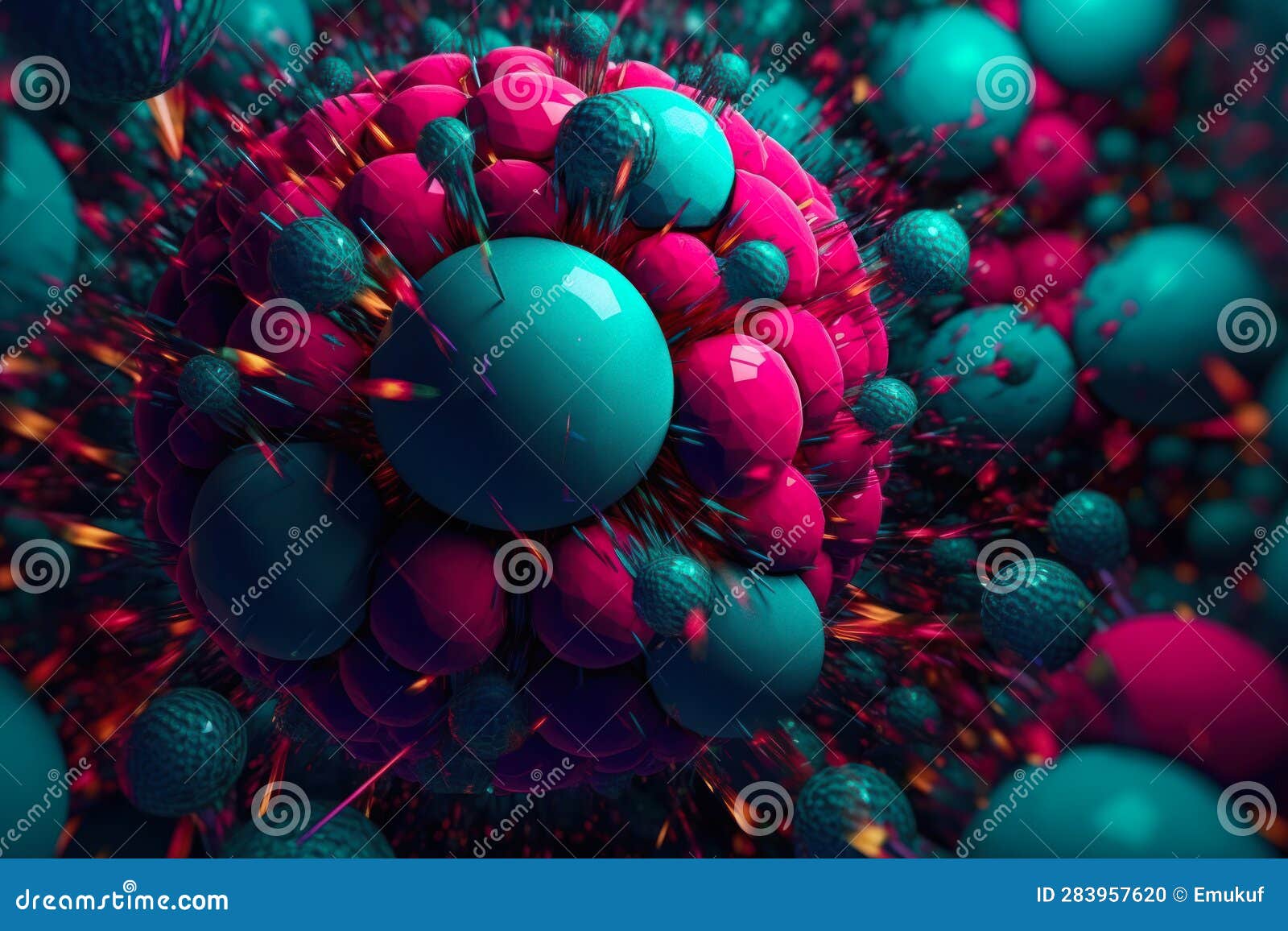 Explosion Geometric Molecule Vibrant Color Generative Ai Stock ...