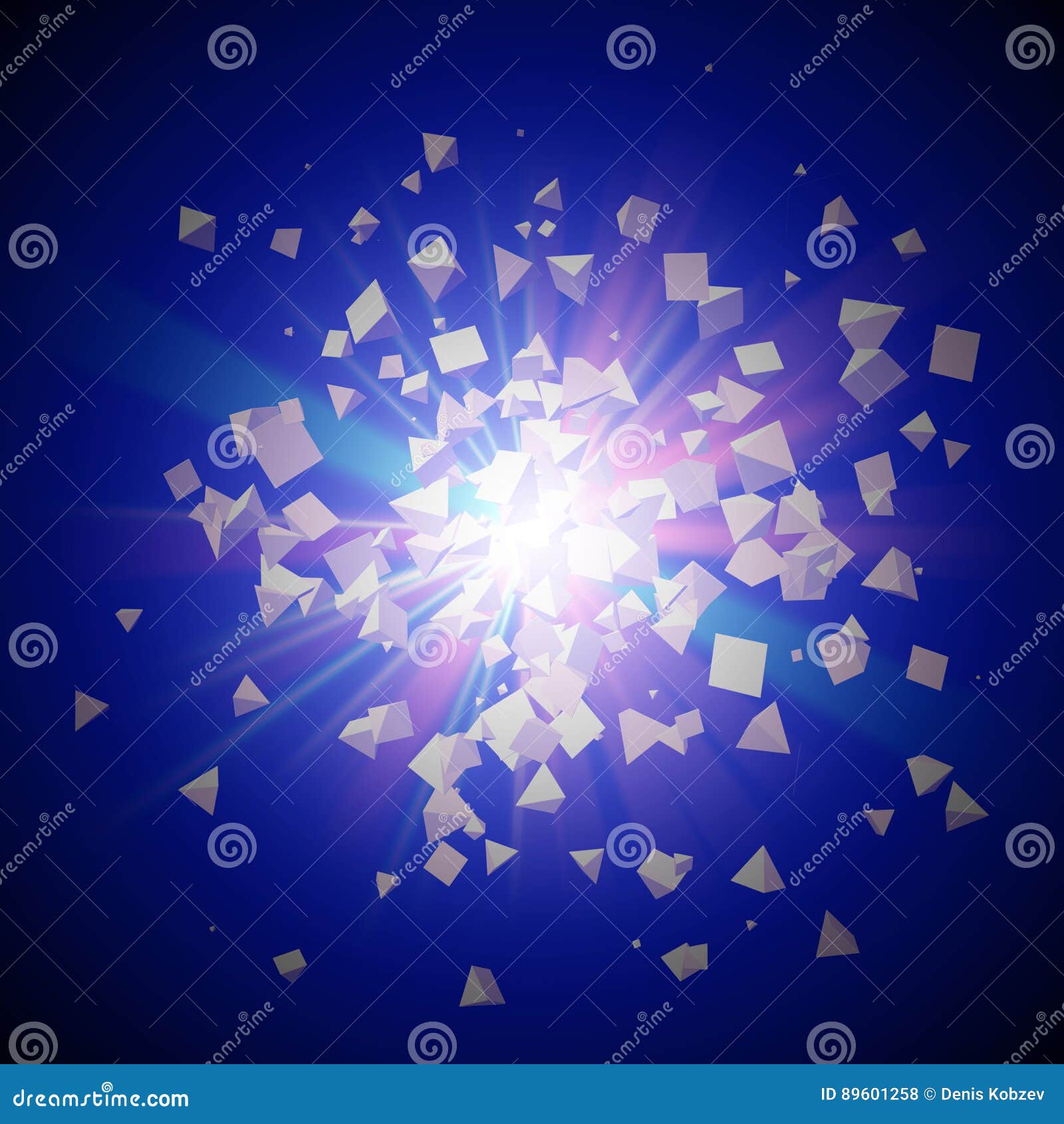Explosion of Geometric Shapes in Space. Vector Illustration Stock ...