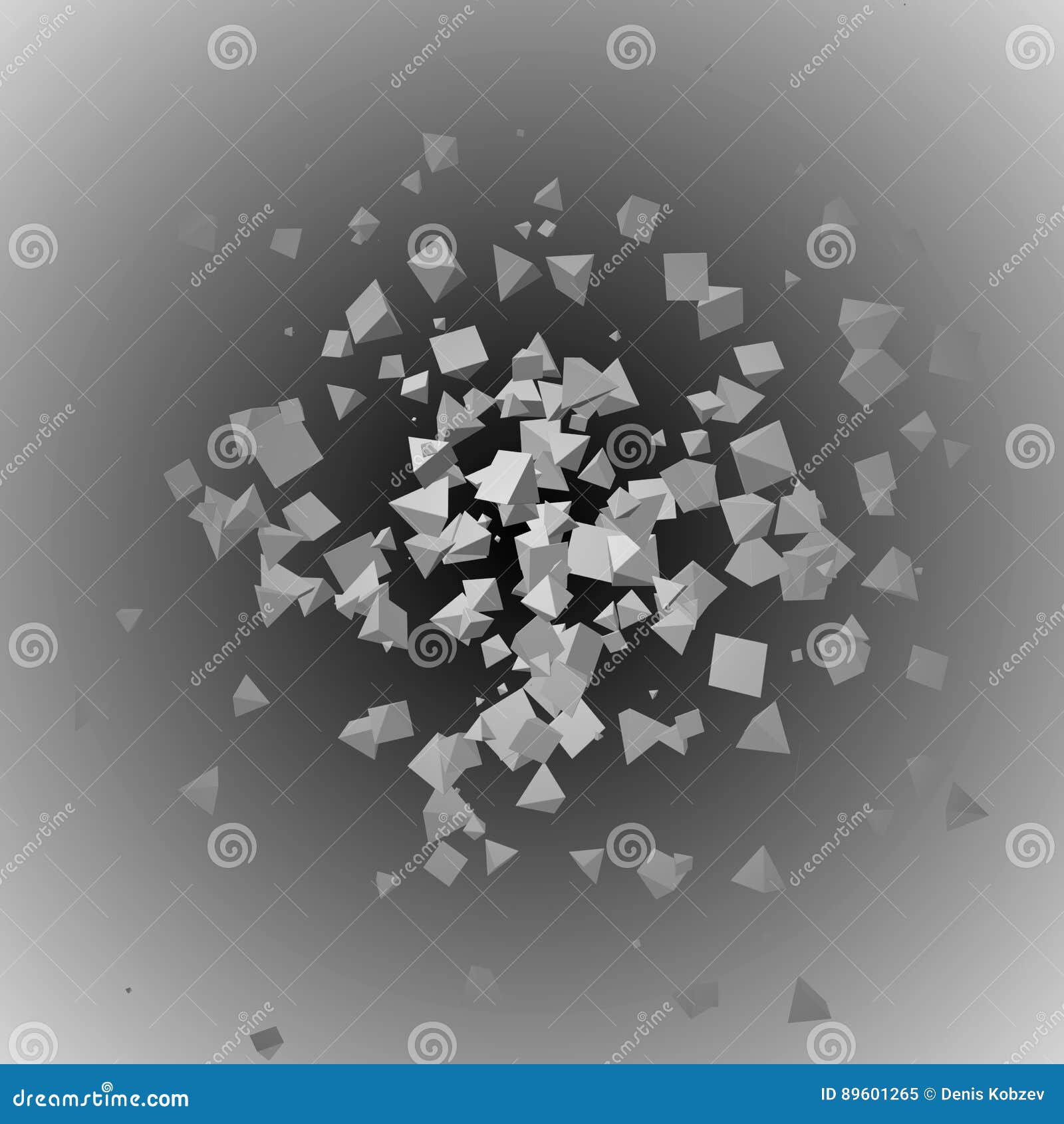 Explosion of Geometric Shapes in Space. Vector Illustration Stock ...