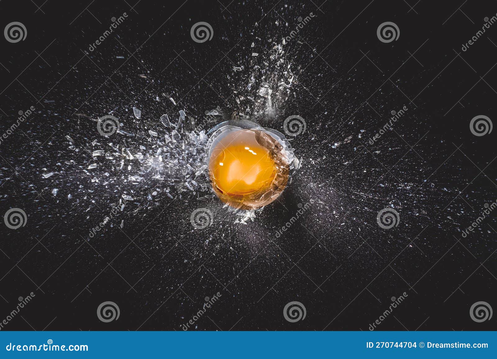 Explosion of Glass Ball and Egg Yolk Stock Photo - Image of movement ...