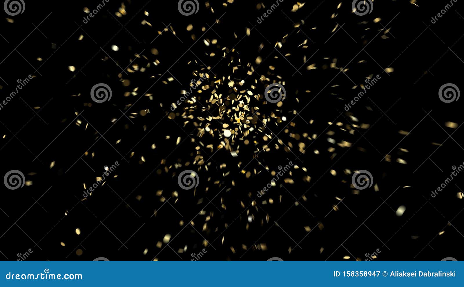 Gold Confetti Scattered On A Beige Background, Top View. Color Trend ...