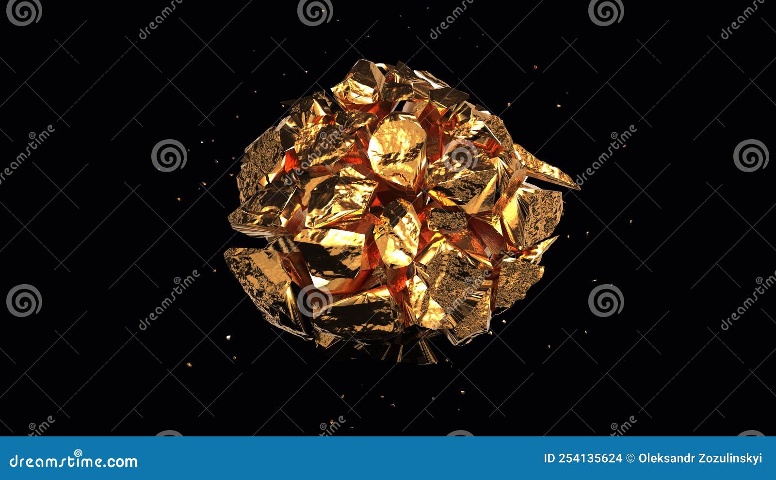 Explosion of gold stones stock illustration. Illustration of gemstone ...