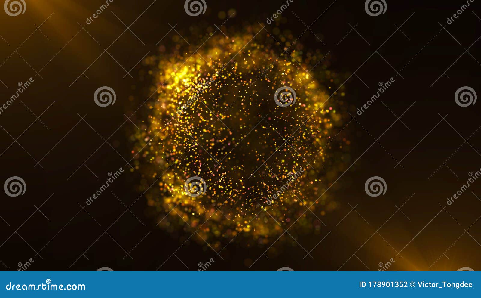 Explosion of Golden Particles. Computer Graphics. Stock Illustration ...
