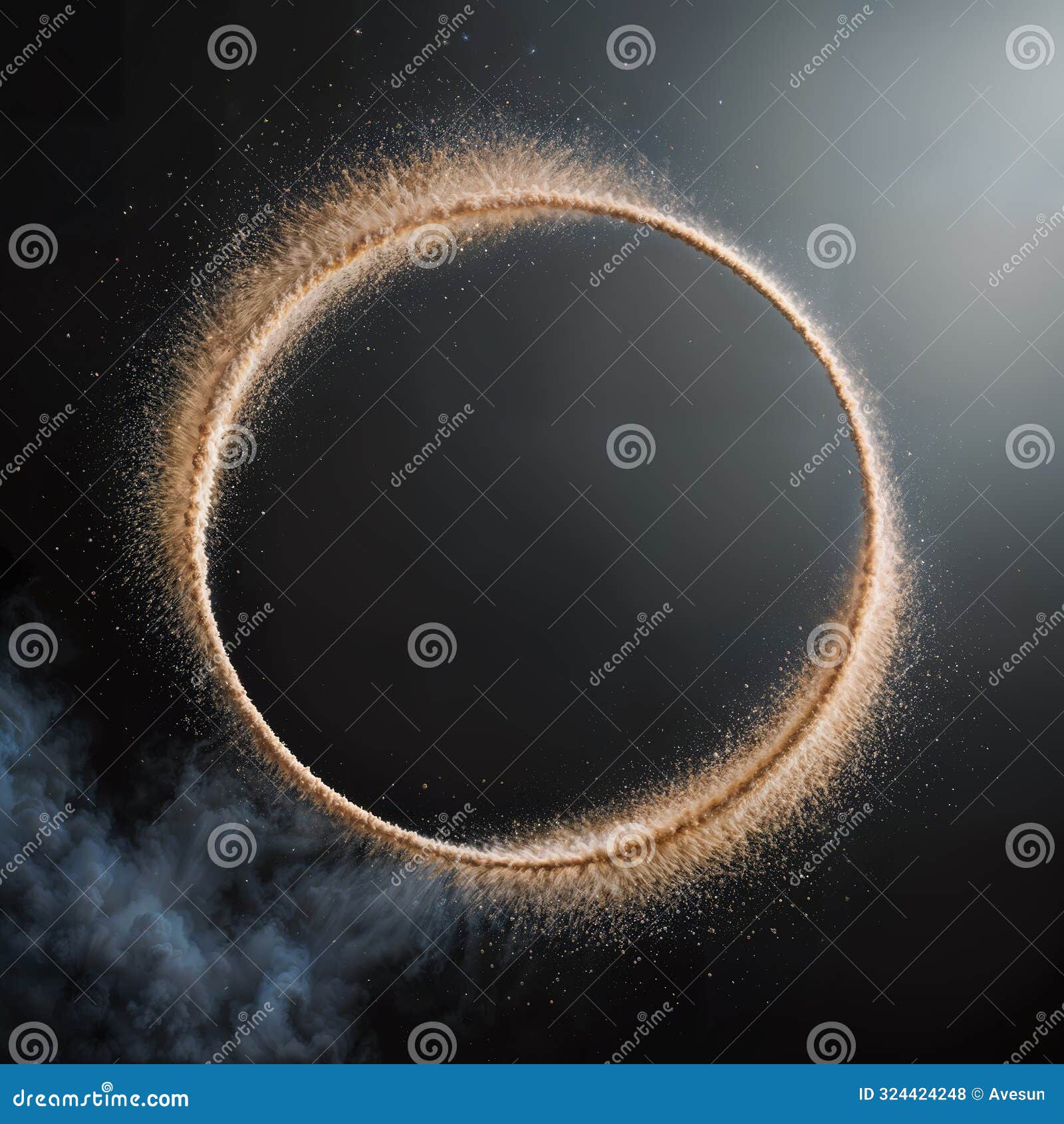 Explosion of Golden Powder Particles Bursting Sprayed Over Dark ...