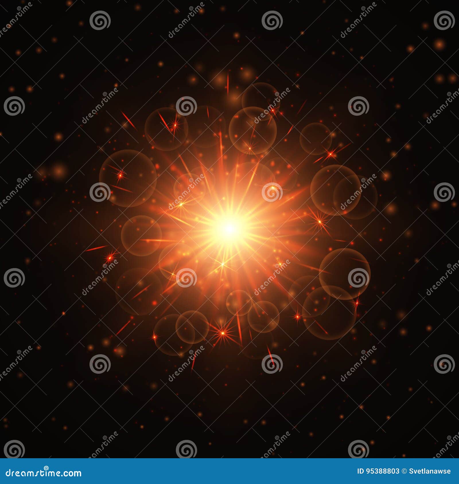 Explosion of the Golden Star Stock Vector - Illustration of golden ...