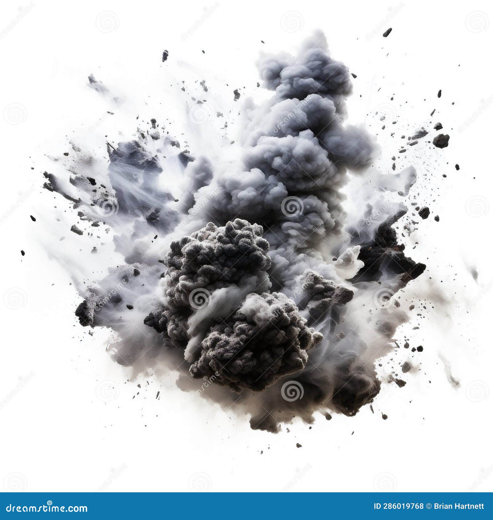 An Explosion of Smoke and Debris, Exploding from Demolition, White ...