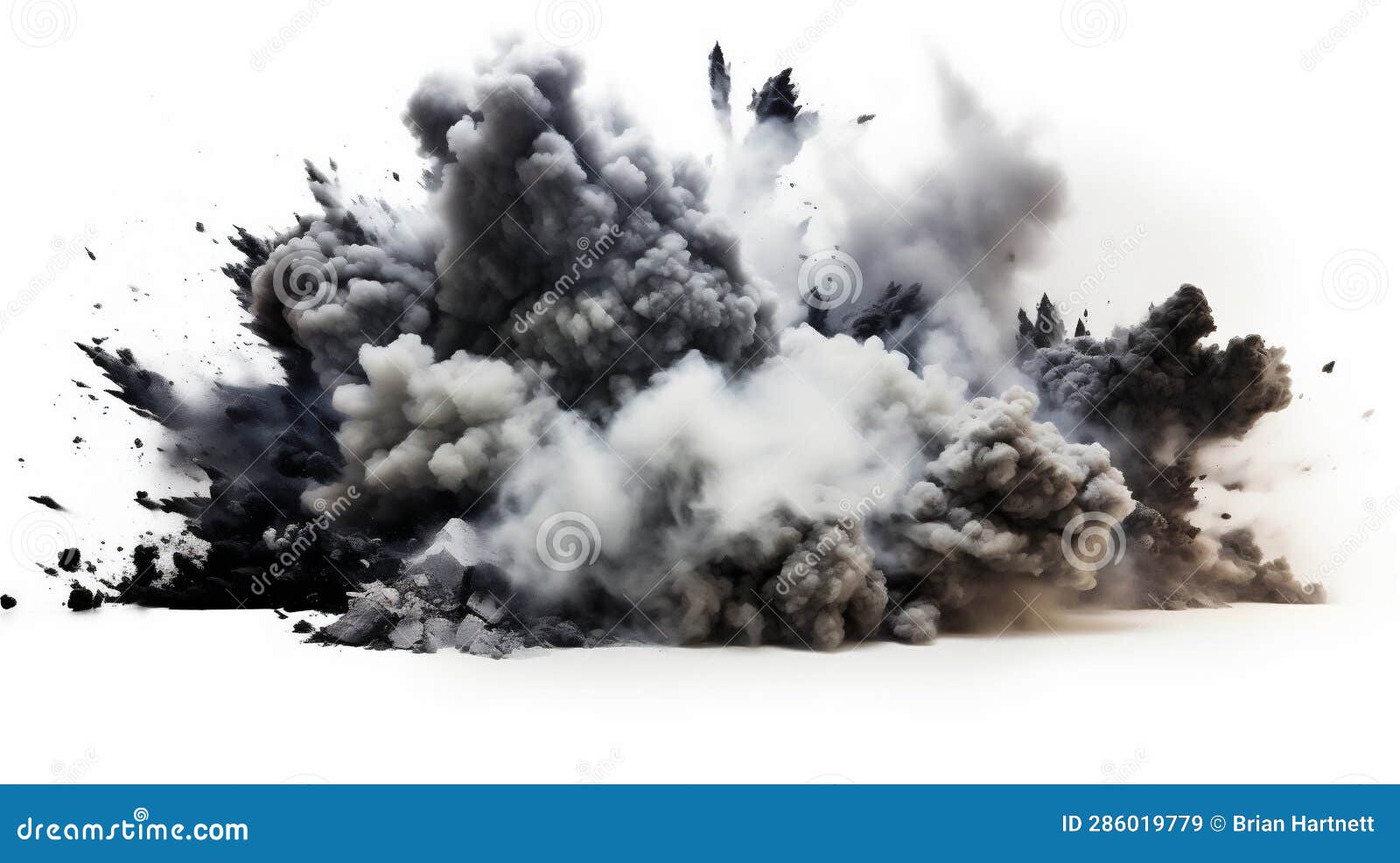 An Explosion of Smoke and Debris, Exploding from Demolition, White ...