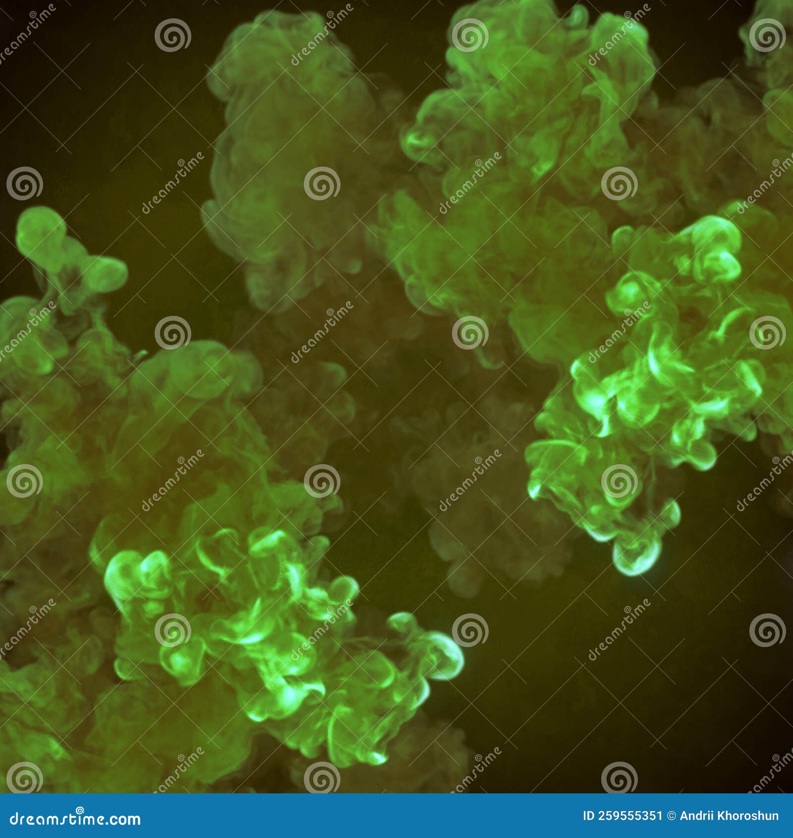 Explosion with Green Chemical Smoke on Dark Background for Graphic ...