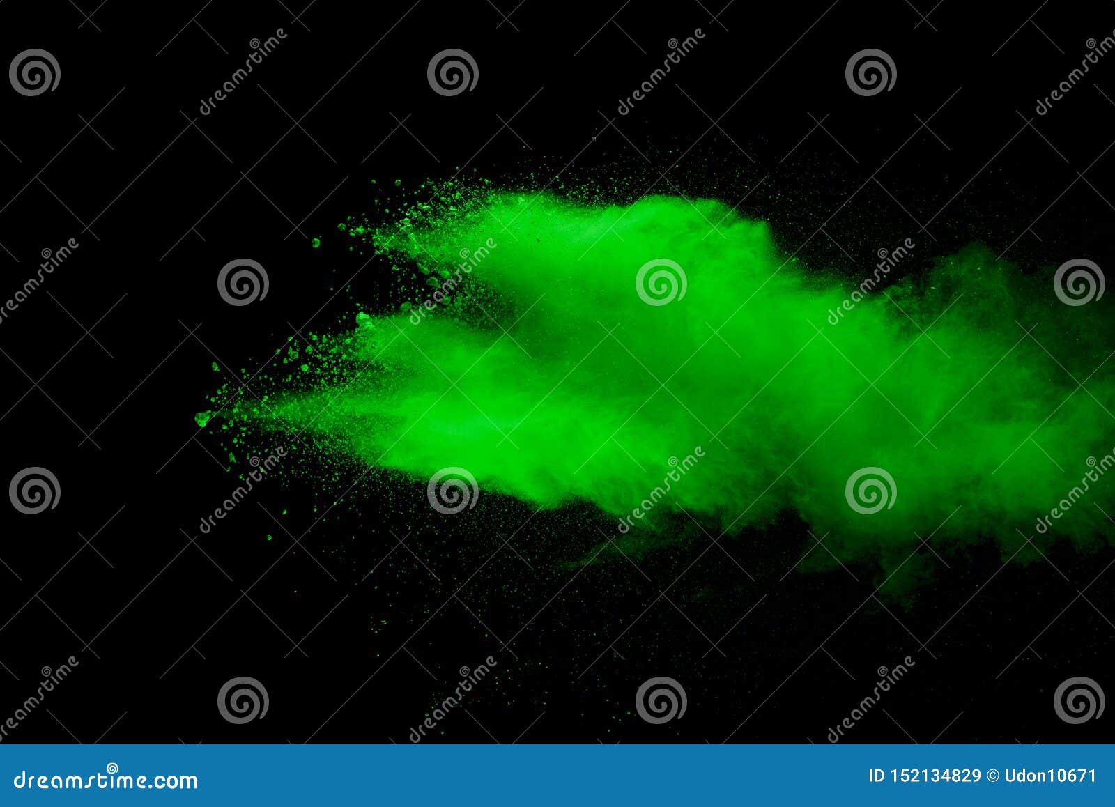 Explosion of Green Dust on Black Background Stock Image - Image of ...