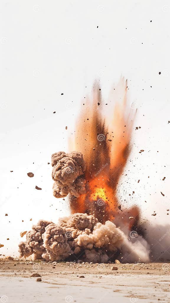 Explosion of ground stock photo. Image of background - 307227494