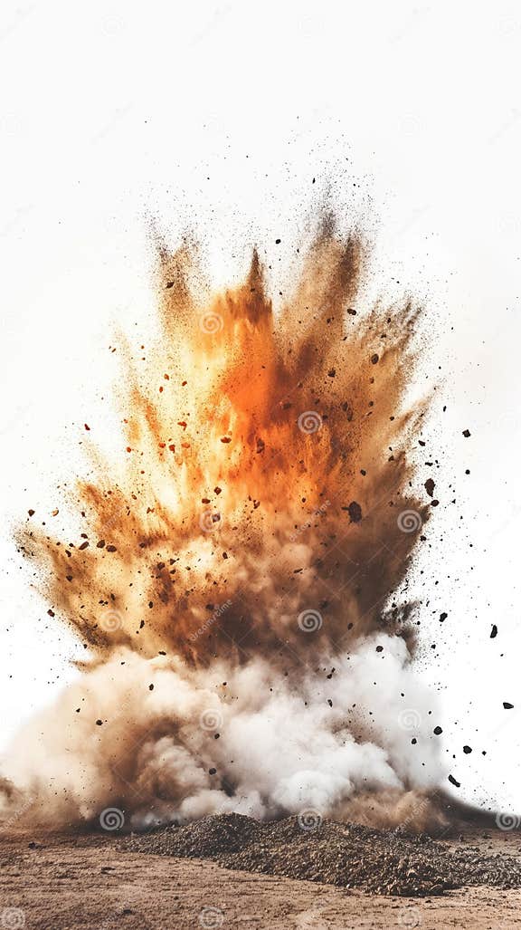 Explosion of ground stock photo. Image of clouds, splatter - 307230648