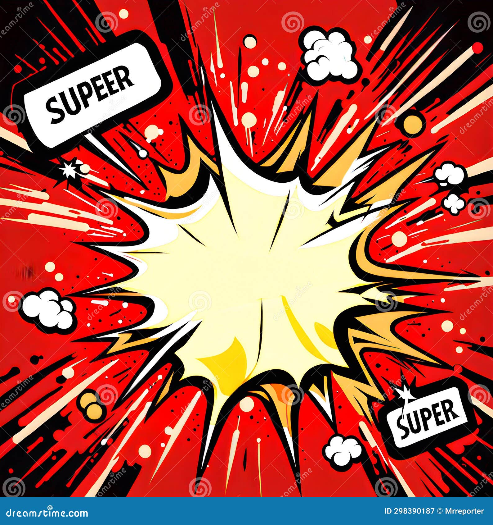 Explosion with Notice Highlight, Cartoon Style. Ai Stock Illustration ...