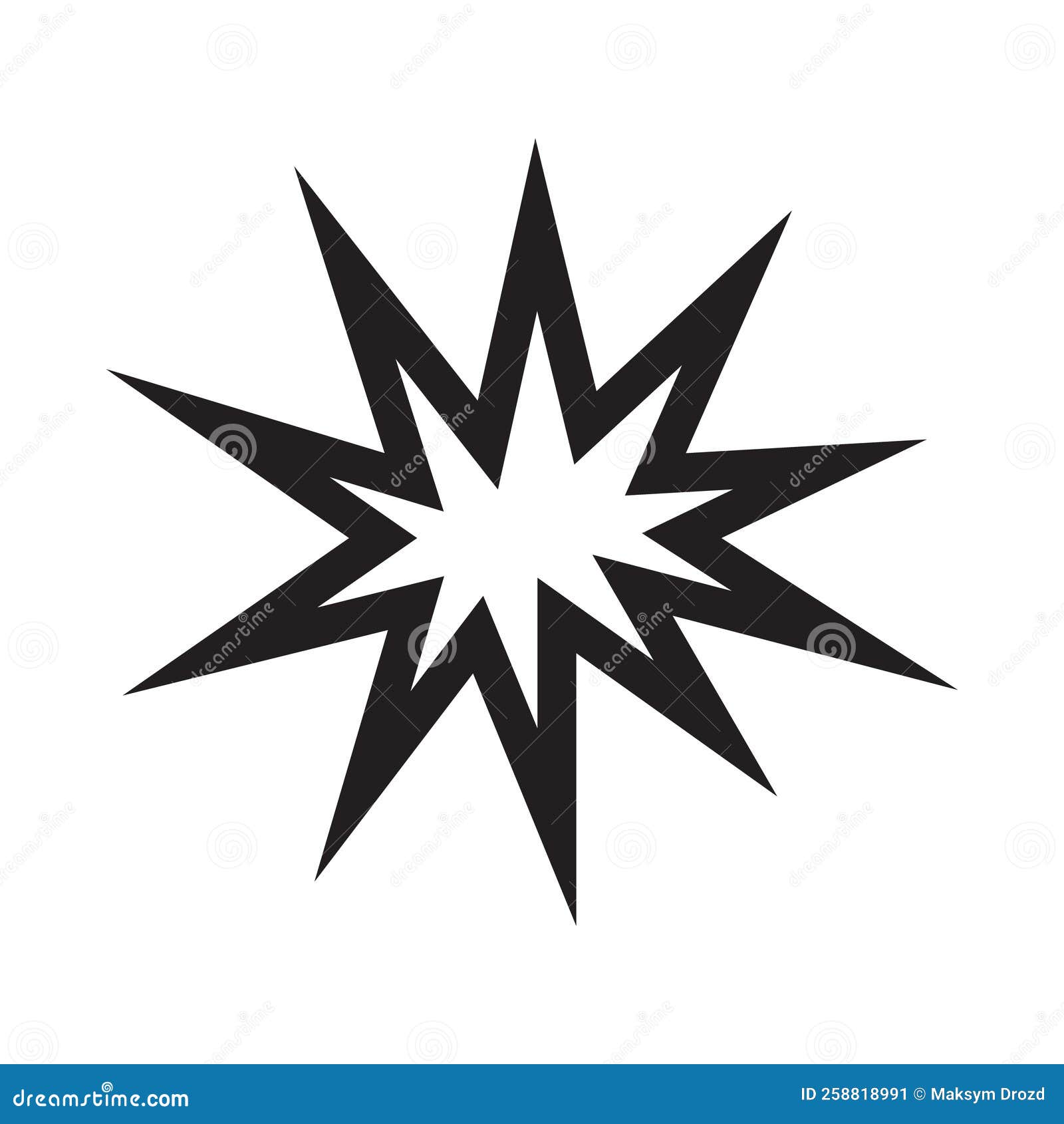 Explosion Icon, Bang Symbol on White Background. Black Vector ...