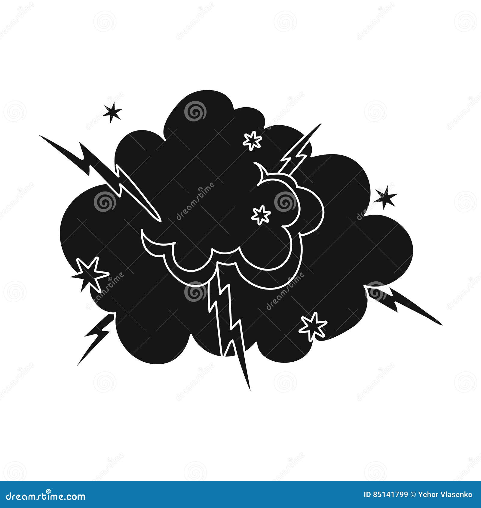 Explosion Icon in Black Style Isolated on White Background. Explosions ...