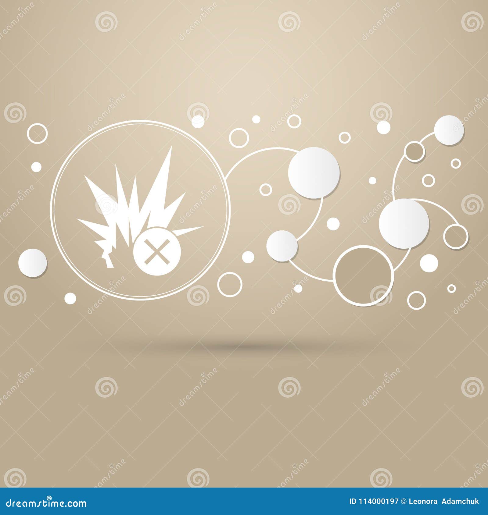 Explosion Icon on a Brown Background with Elegant Style and Modern ...