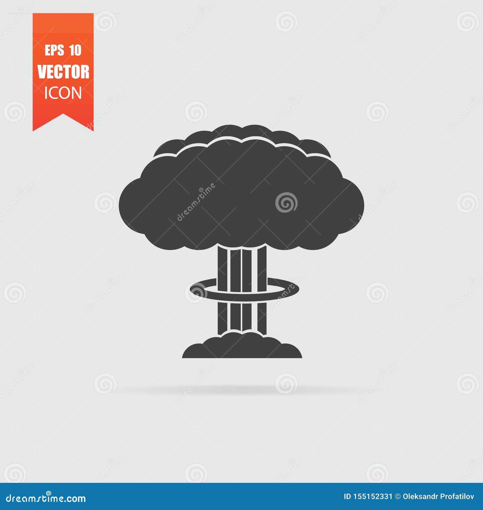 Explosion Icon in Flat Style Isolated on Grey Background Stock Vector ...