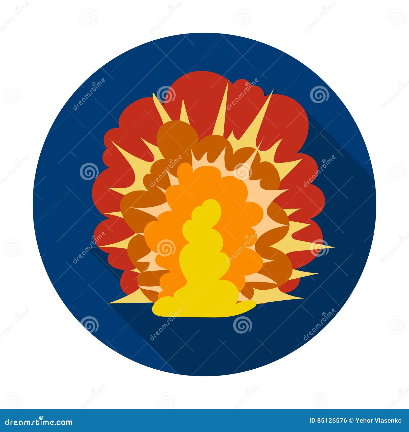 Explosion Icon in Flat Style Isolated on White Background. Explosions ...
