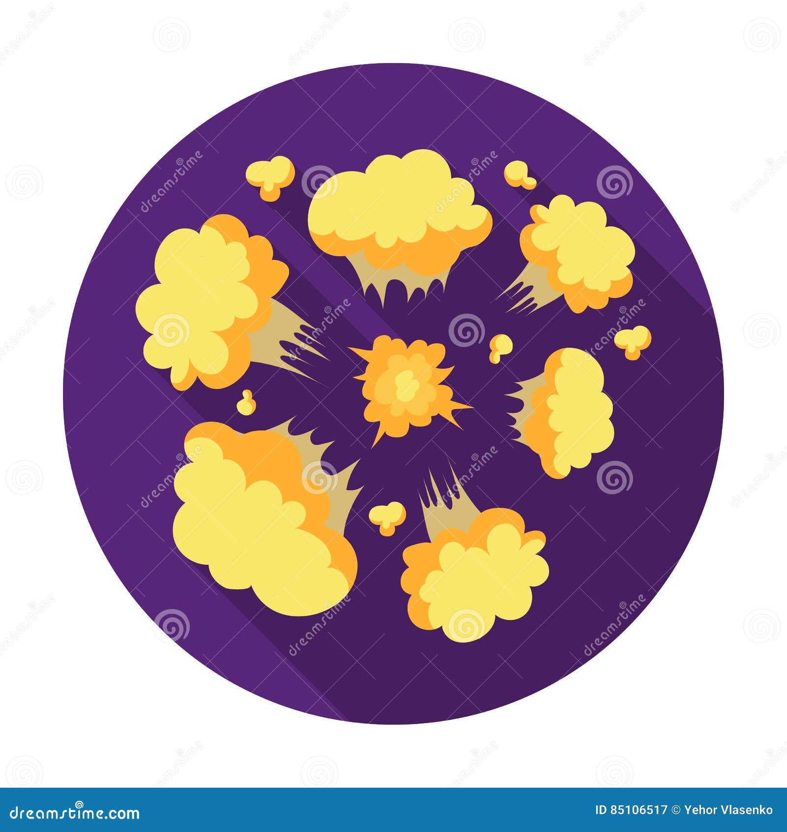 Explosion Icon in Flat Style Isolated on White Background. Explosions ...