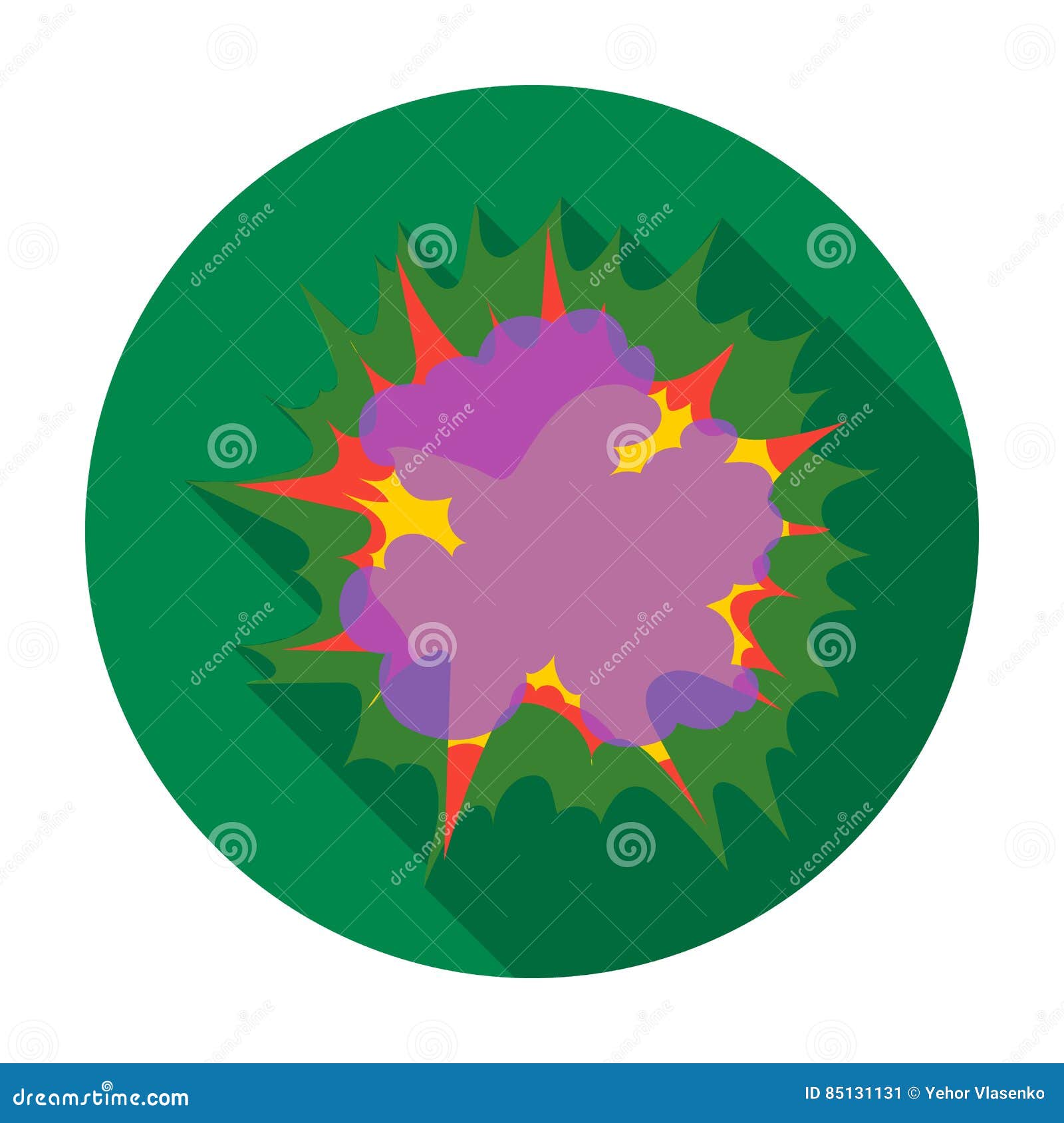 Explosion Icon in Flat Style Isolated on White Background. Explosions ...