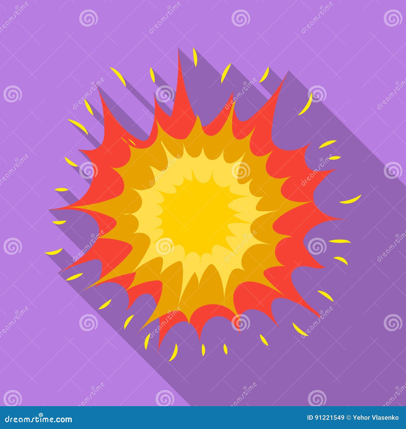 Explosion Icon in Flat Style Isolated on White Background. Explosions ...
