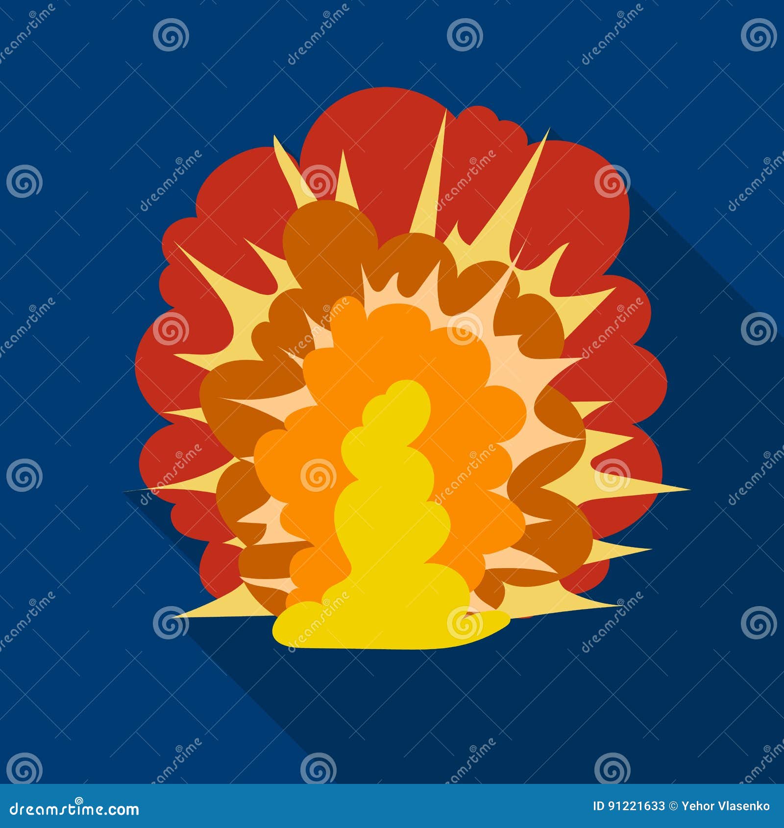 Explosion Icon in Flat Style Isolated on White Background. Explosions ...