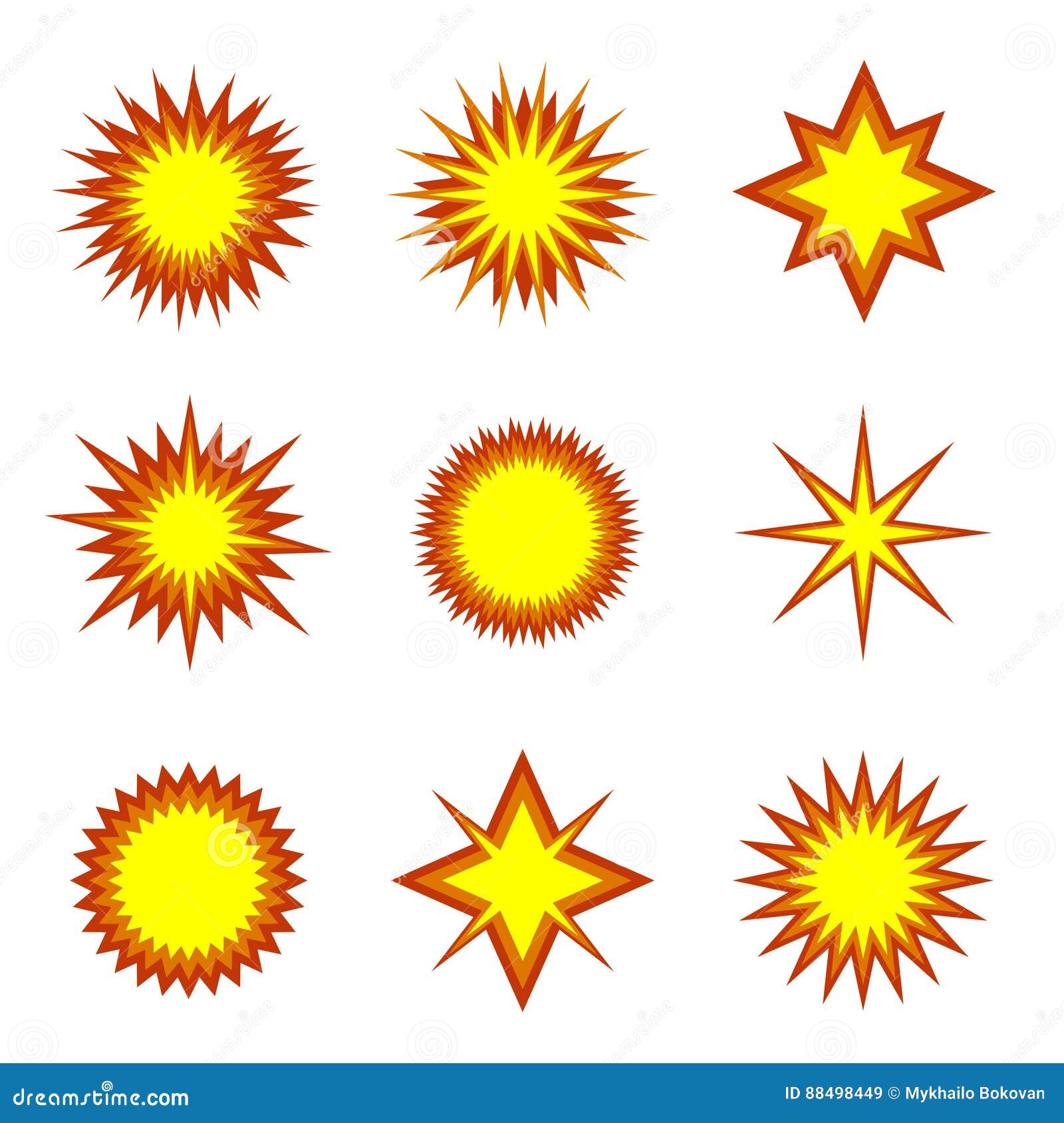 Explosion icon set stock vector. Illustration of atomic - 88498449