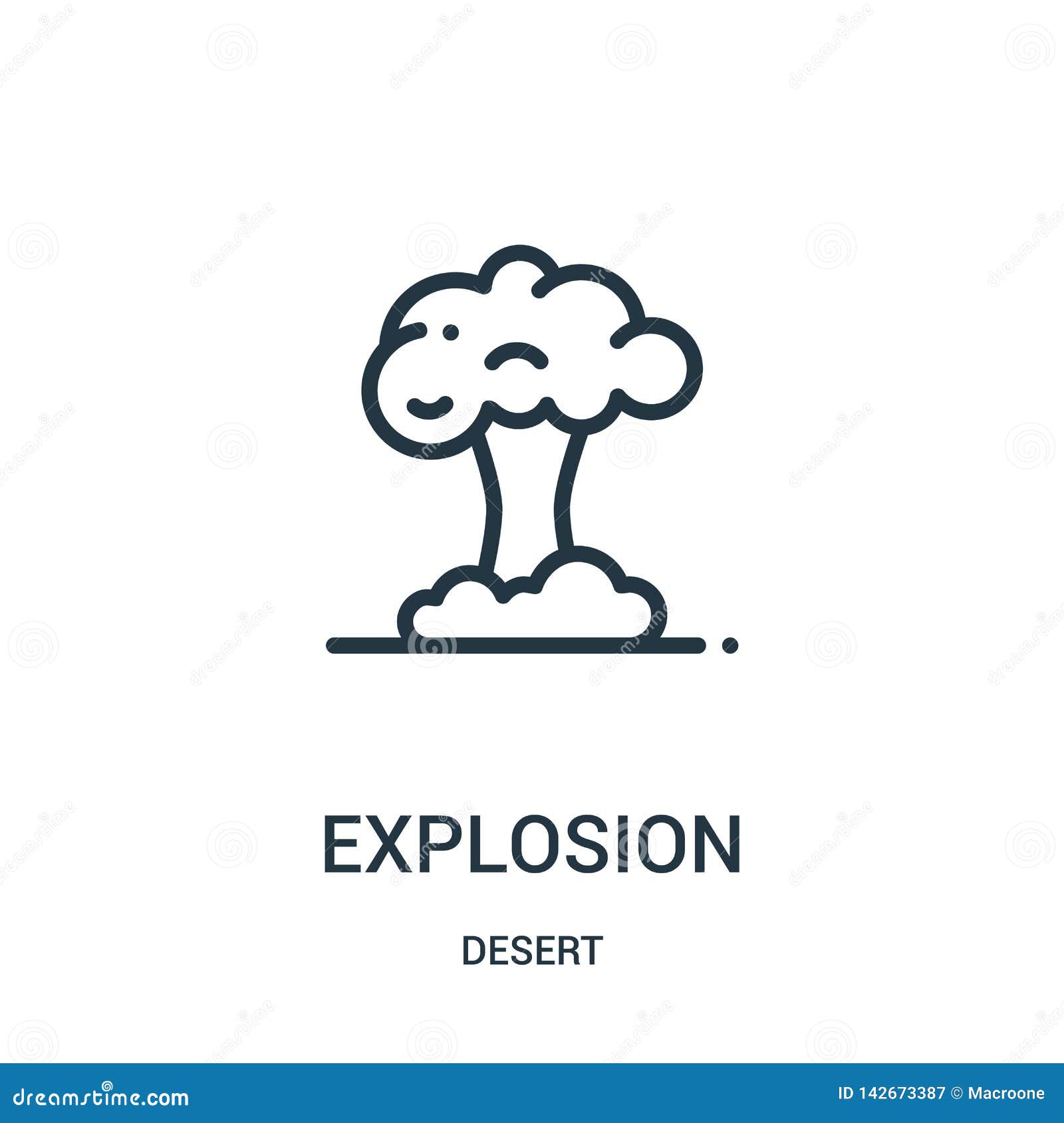 Explosion Icon Vector from Desert Collection. Thin Line Explosion ...