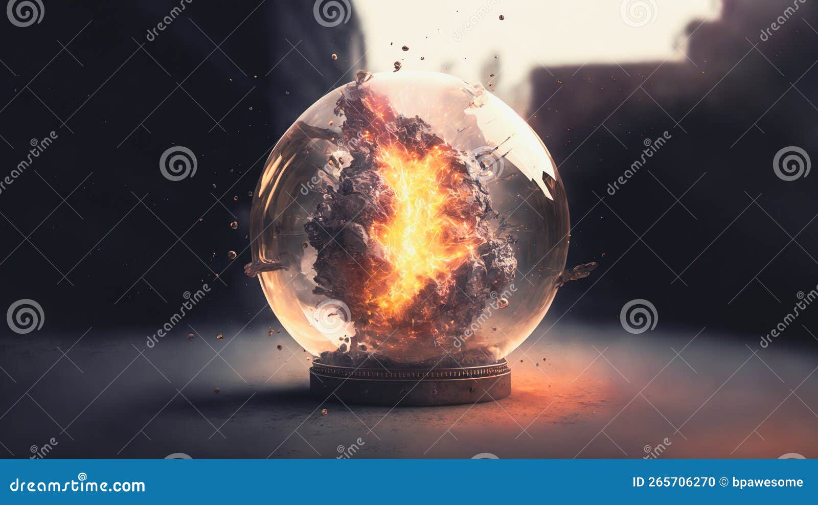 Explosion Inside a Glass Orb, Energy Concept, Generative AI Stock ...