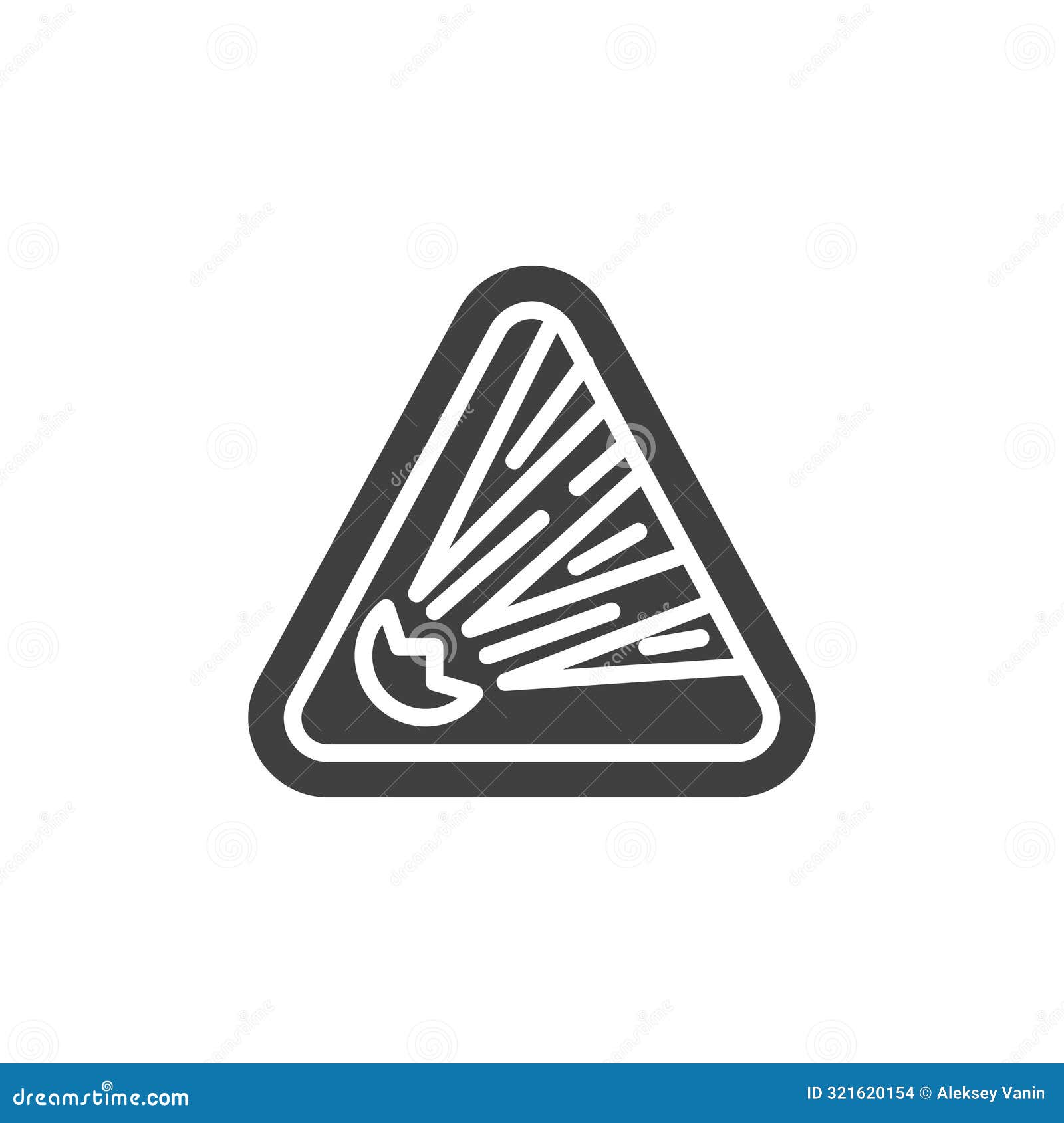 Explosion Inside a Warning Triangle Vector Icon Stock Vector ...
