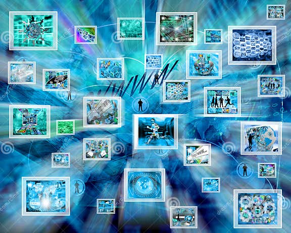 The Explosion of the Internet Stock Illustration - Illustration of ...